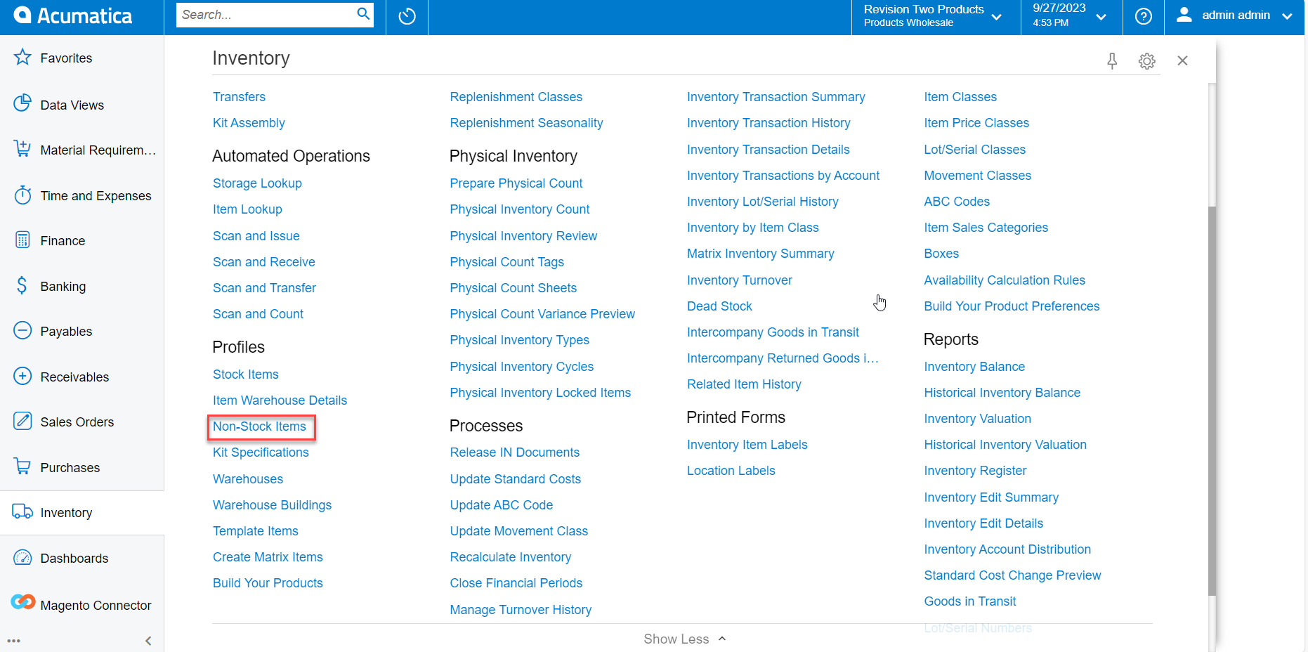 Managing Non-Stock Item | Kensium Products Documentation