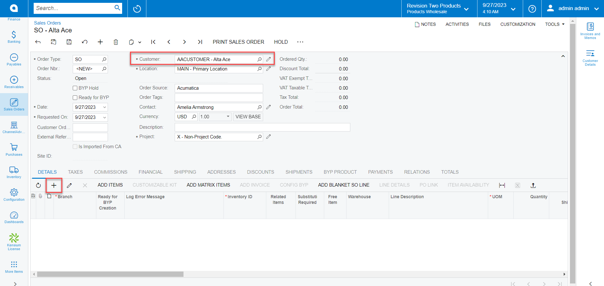 Configuring BYP in Sales Order | Kensium Products Documentation