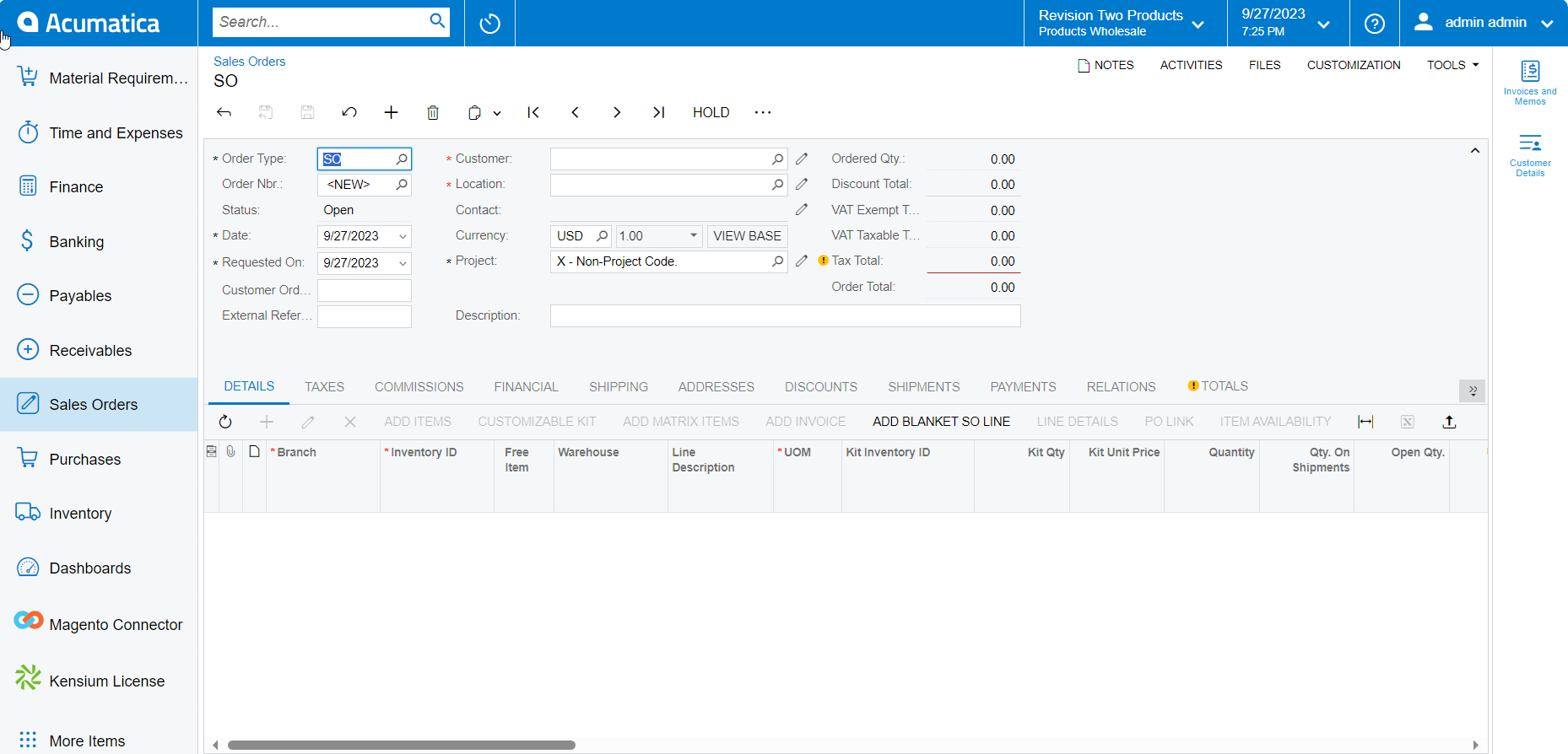 Configuring Kit Specifications in Sales Order | Kensium Products ...