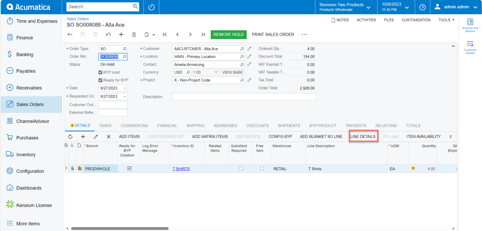 Managing Sales Order Kensium Products Documentation