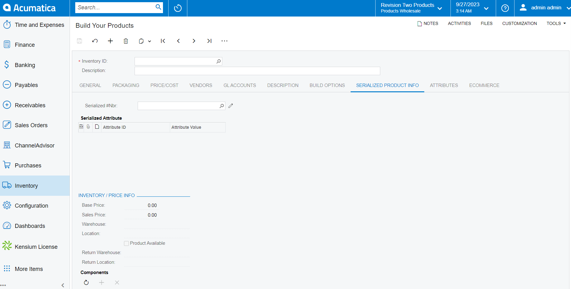 Serialized Product Info | Kensium Products Documentation