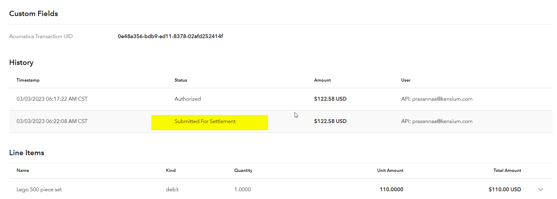 Capture CC Payment Action at Invoices Screen | Kensium Products Documentation