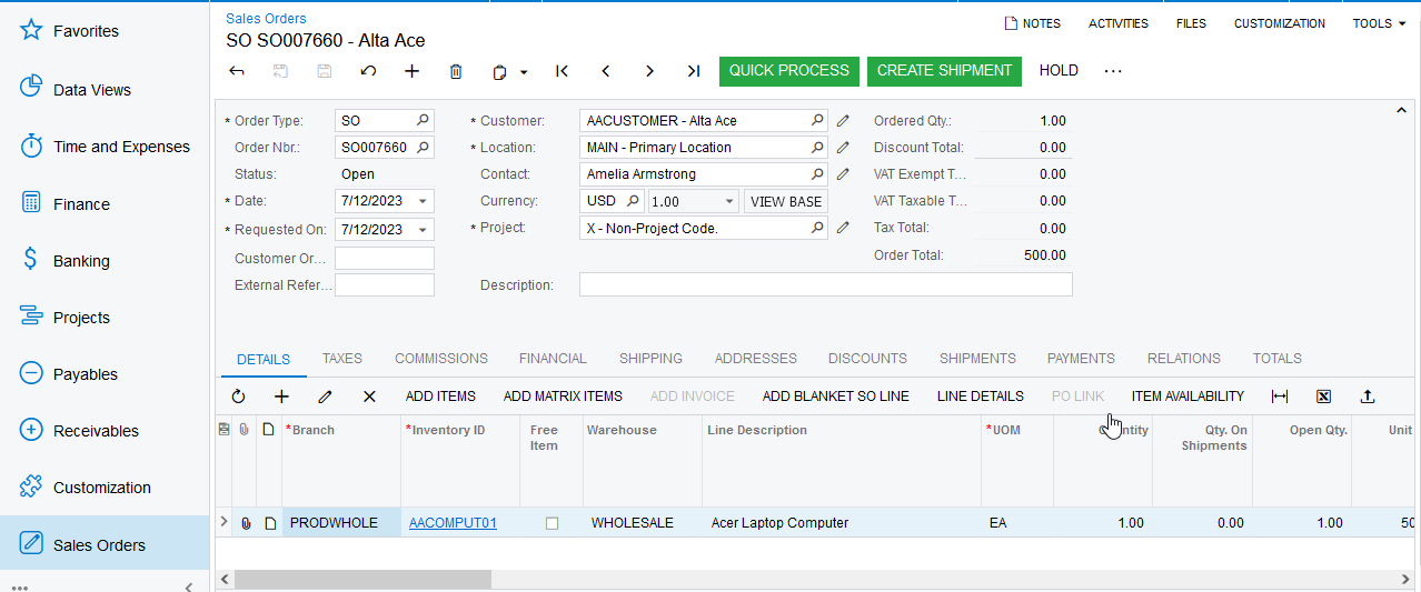 Record Card Payment on Payments and Applications Screen | Kensium Products Documentation