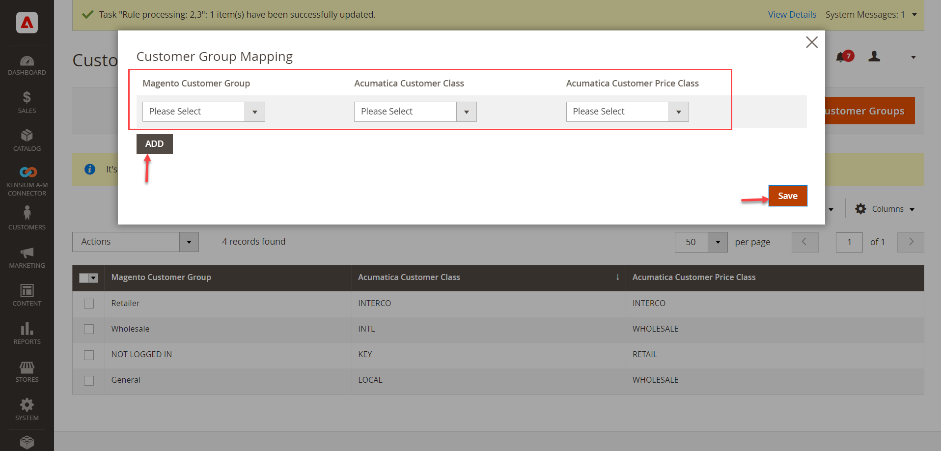 Mapping Customer Groups | Kensium Products Documentation