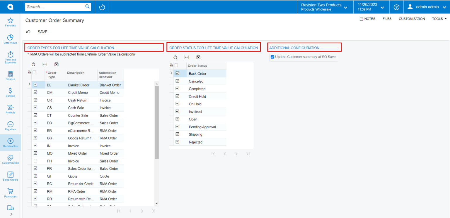 Customer Order Summary | Kensium Products Documentation