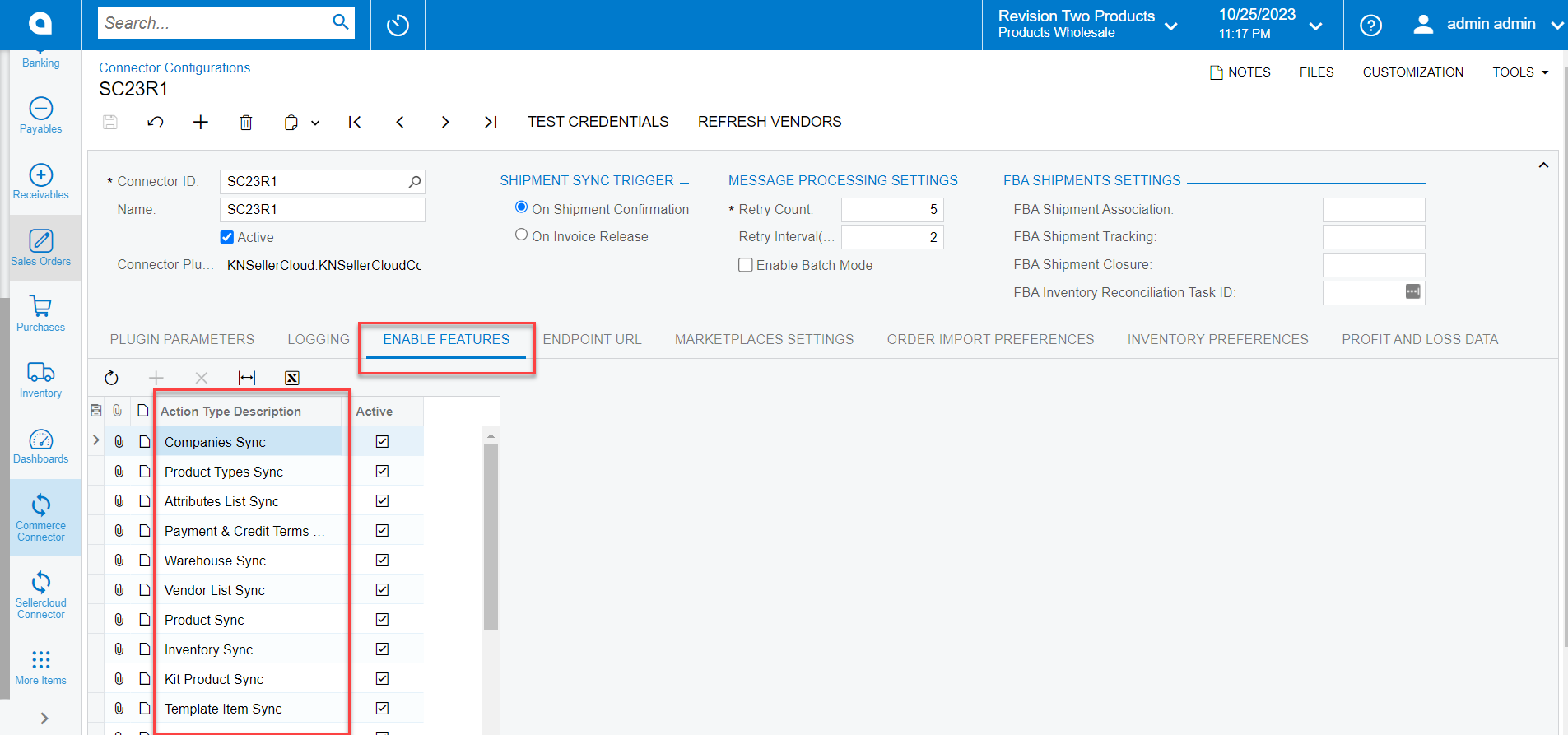 Enable Features | Kensium Products Documentation