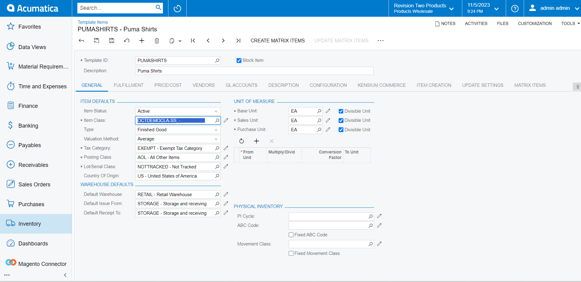 Template Items | Kensium Products Documentation