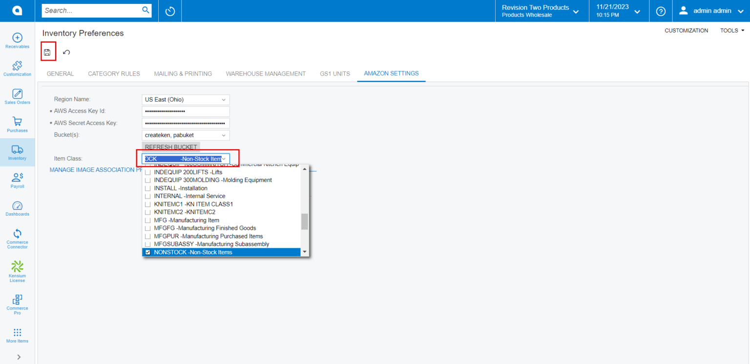 Non-Stock Items | Kensium Products Documentation