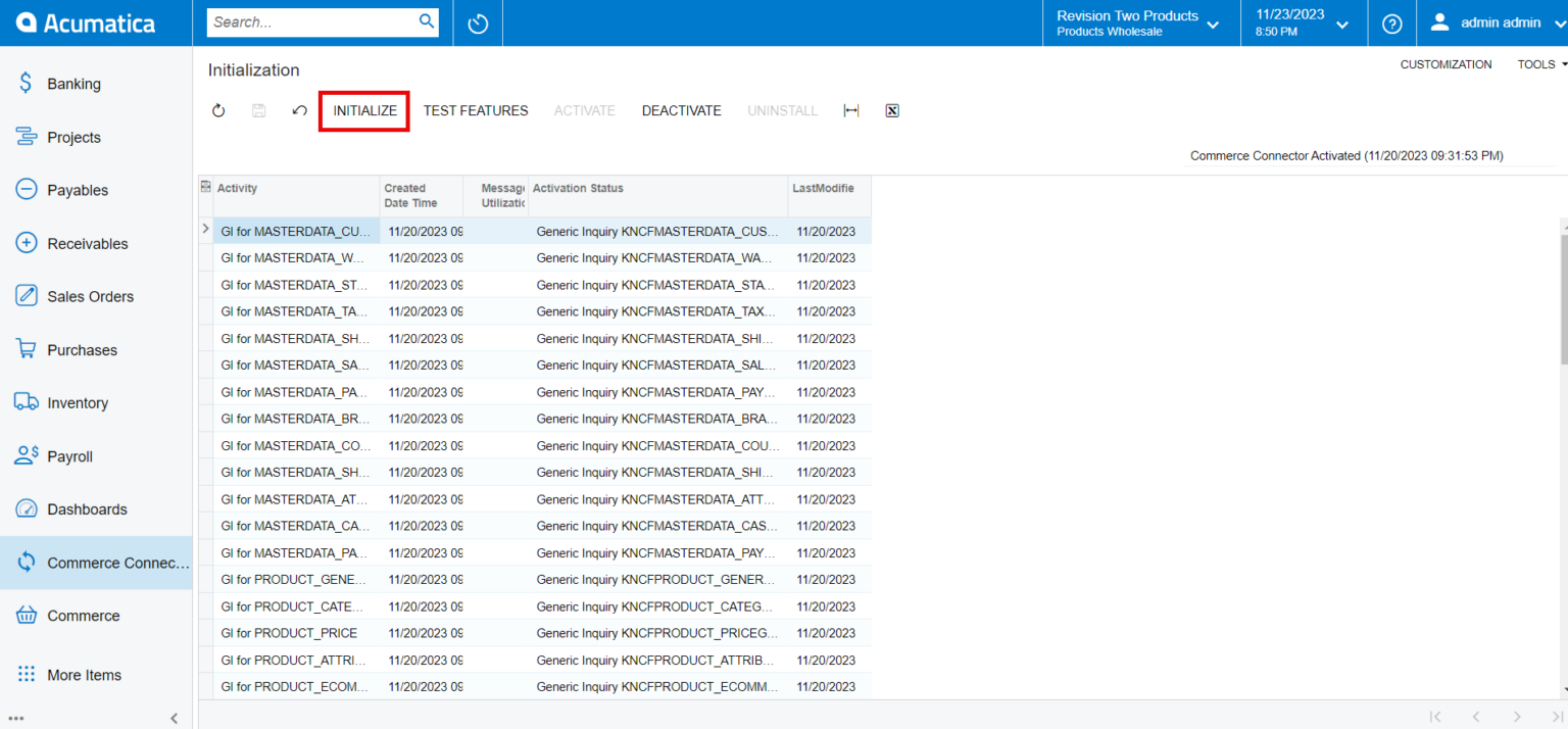 Initialize the Connection | Kensium Products Documentation