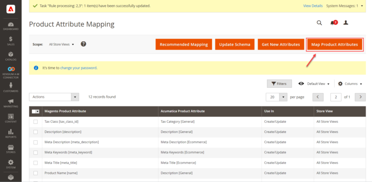 Mapping Product Attribute Schema | Kensium Products Documentation