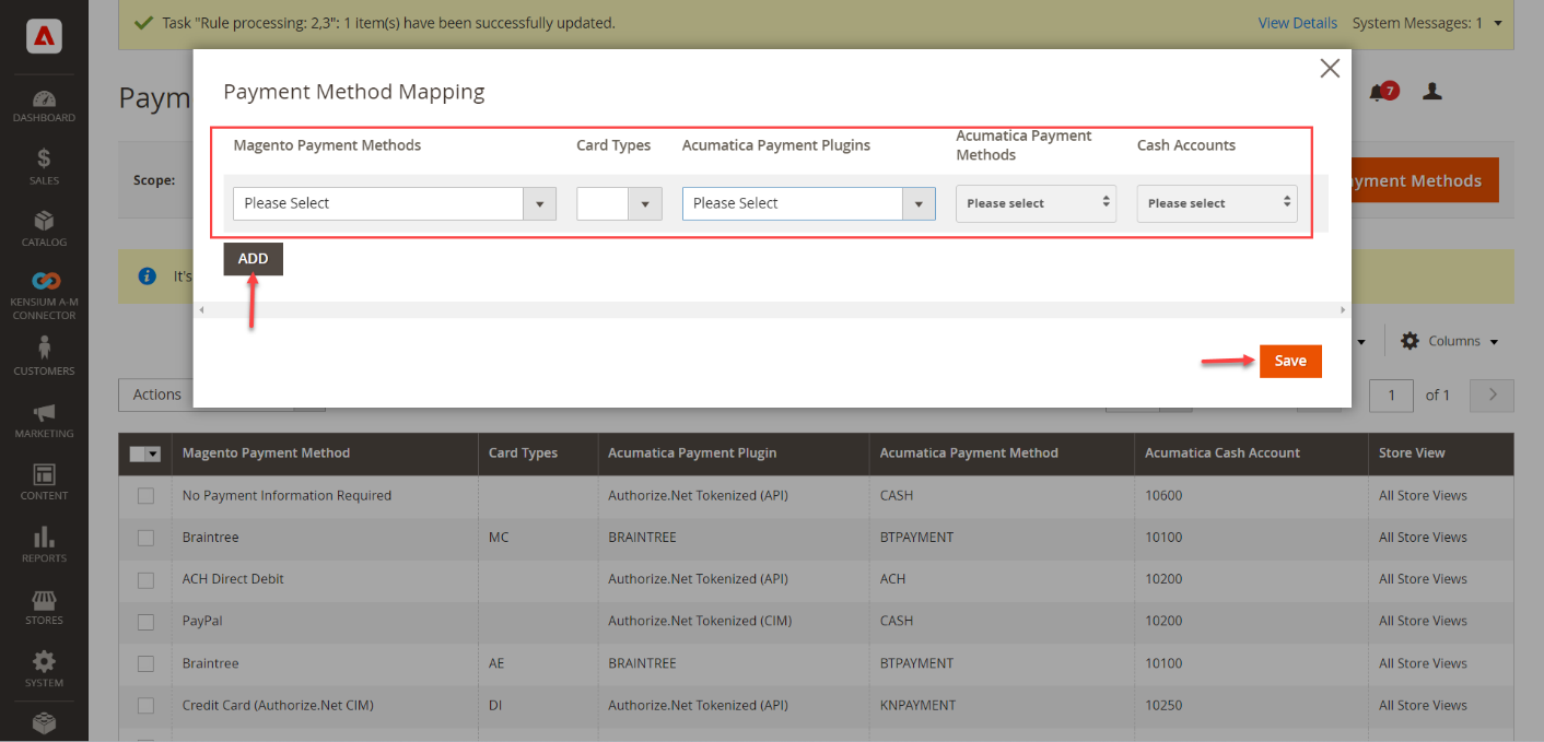 Mapping Payment Methods | Kensium Products Documentation