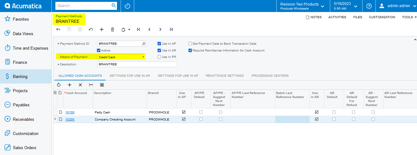 Setup Payment Method | Kensium Products Documentation