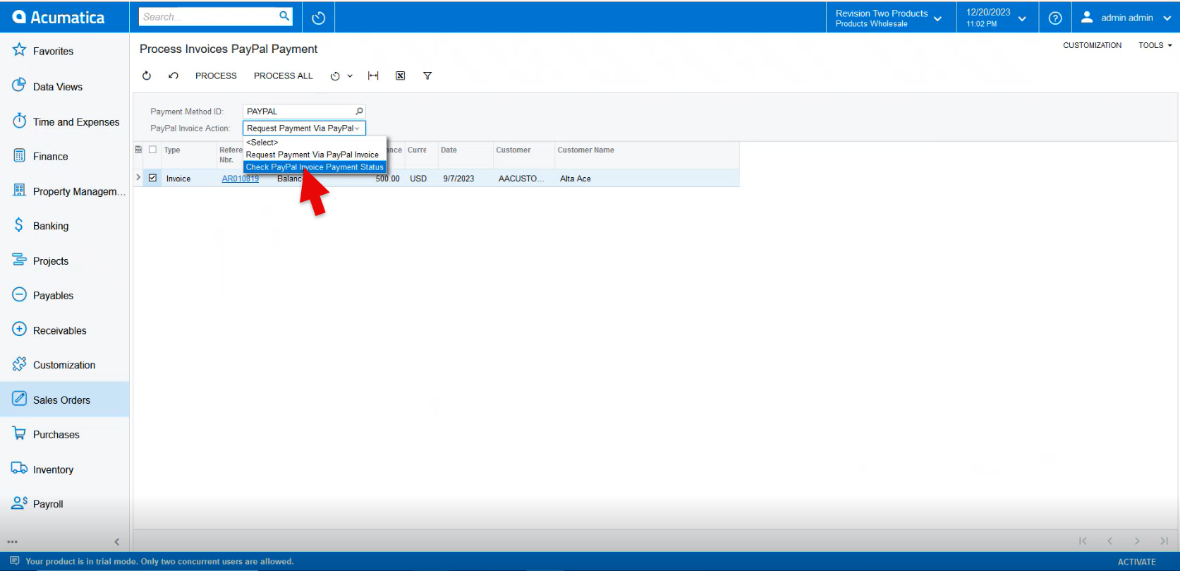 Steps to process PayPal Invoice on Process Invoices Paypal Payment ...