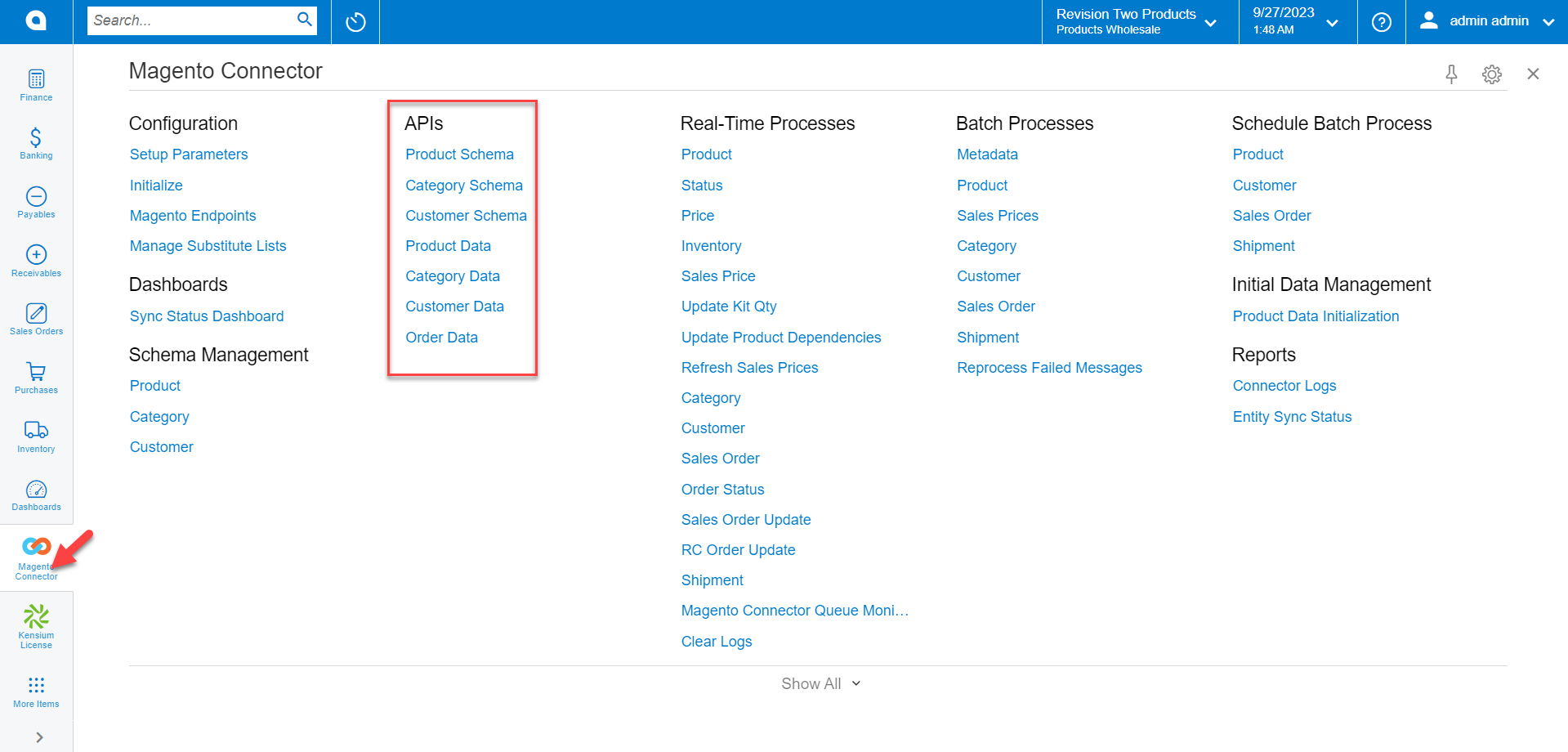Viewing API Schema | Kensium Products Documentation