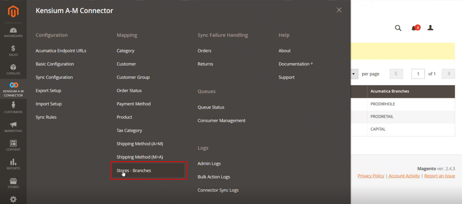 Mapping of Stores and Branches | Kensium Products Documentation