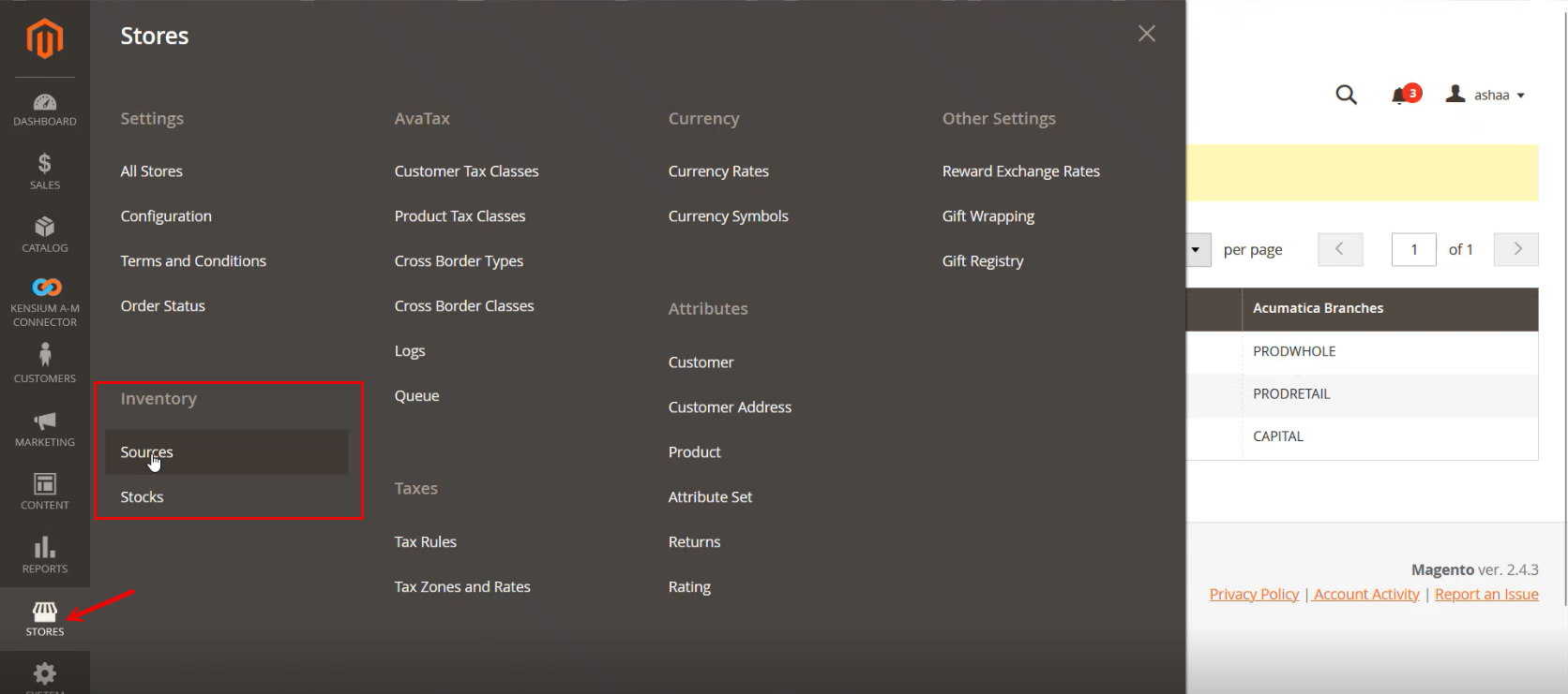 Managing Stores And Warehouses Kensium Products Documentation