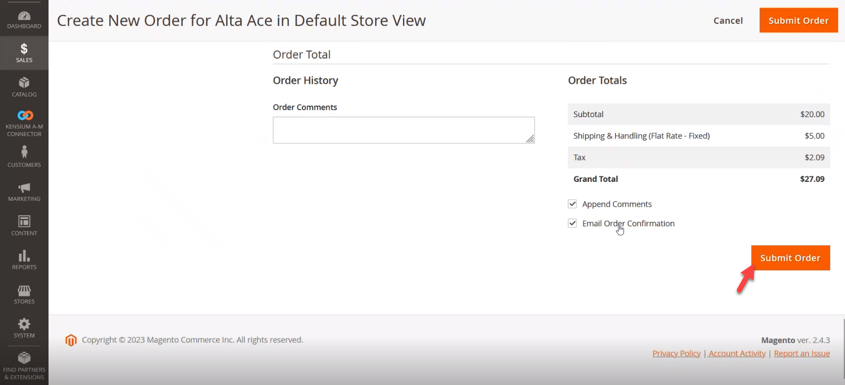 Orders in Magento and Sync with Acumatica | Kensium Products Documentation