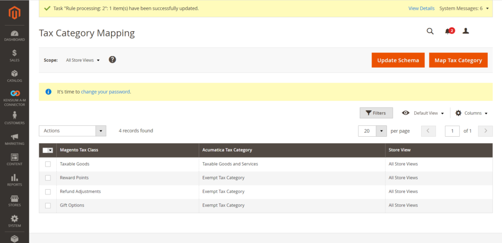 Tax Category | Kensium Products Documentation
