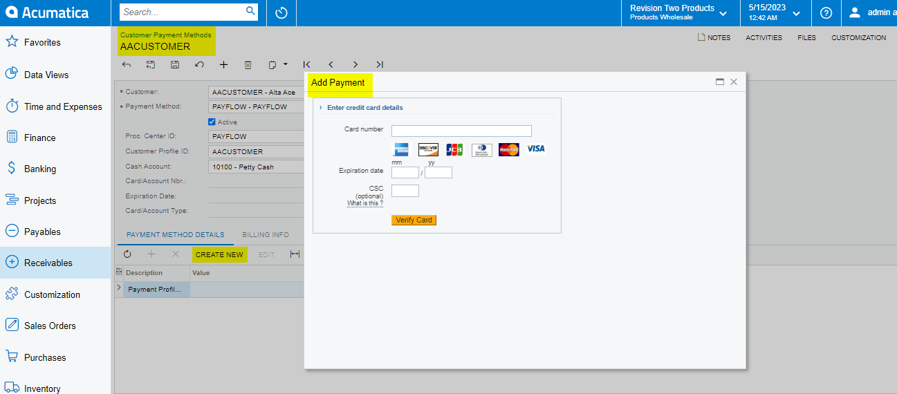 Tokenizing Credit Card Payment Method | Kensium Products Documentation