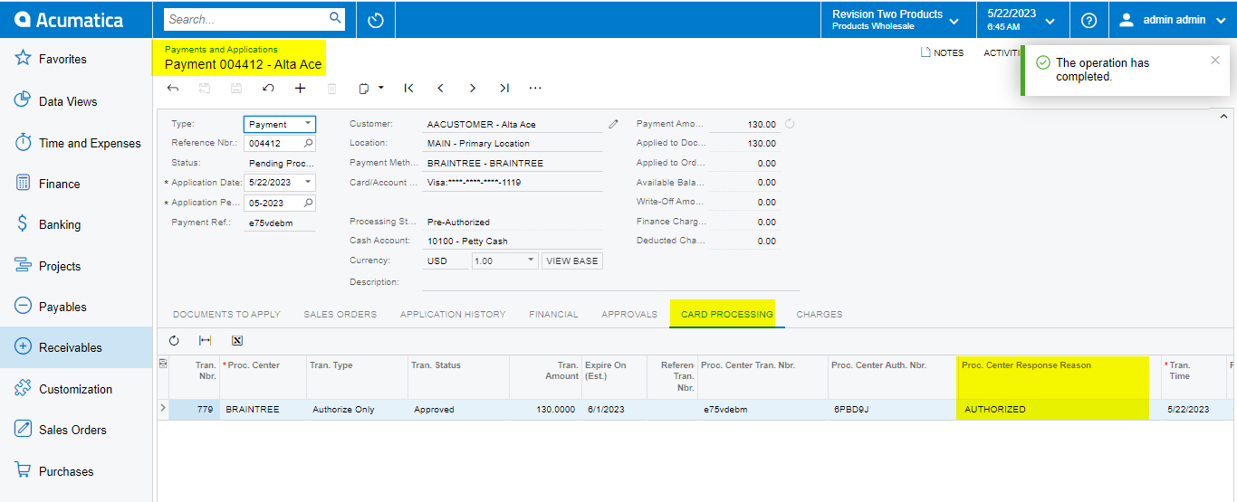 Payments via the Payments & Applications Screen | Kensium Products ...
