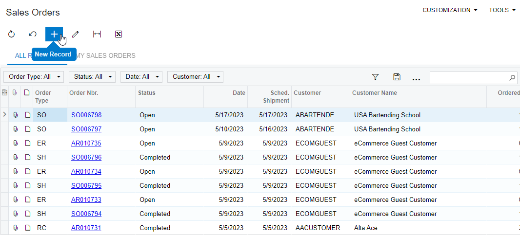 Payflow via the Sales Order Screen | Kensium Products Documentation
