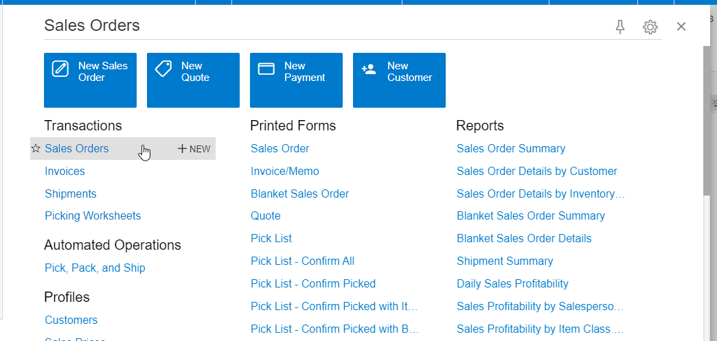 Payflow via the Sales Order Screen | Kensium Products Documentation