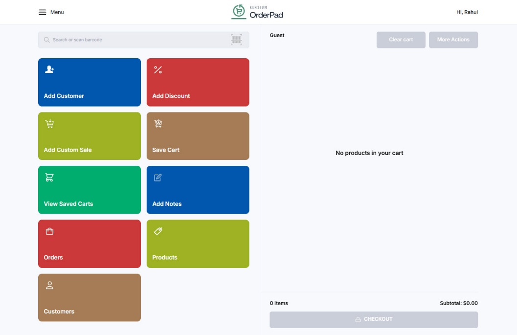 OrderPad | Kensium Products Documentation